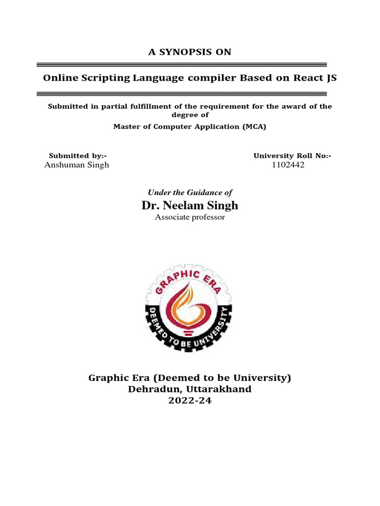 Anshuman Synopsiiss | PDF