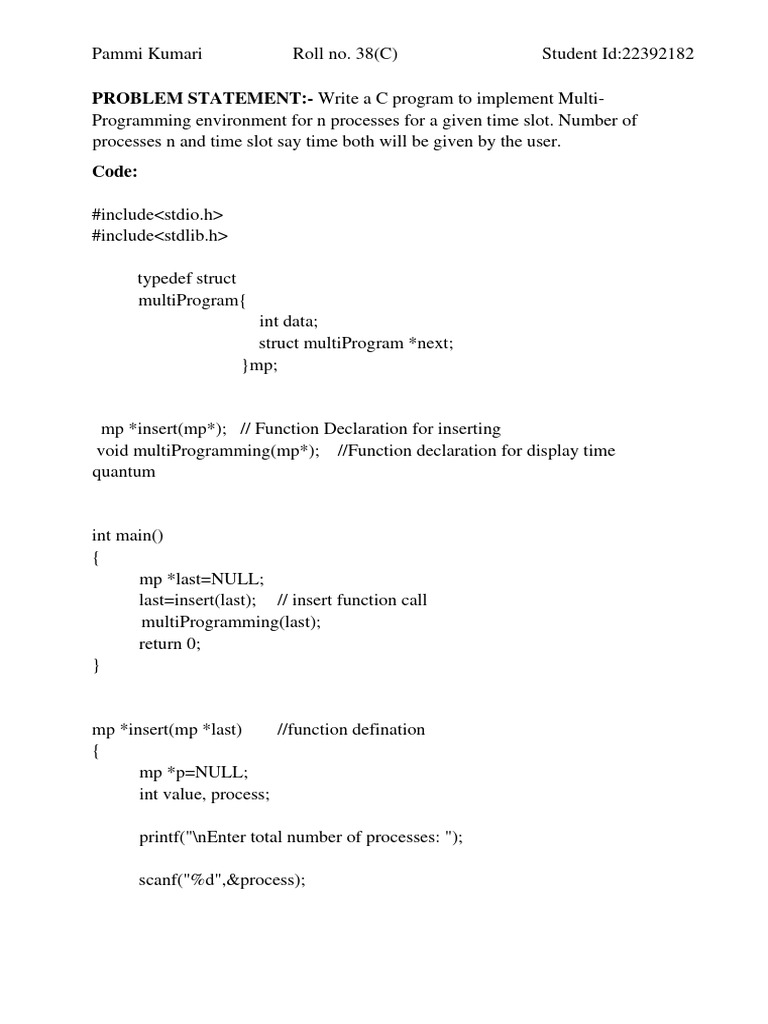 Multi Programming Pammi | PDF