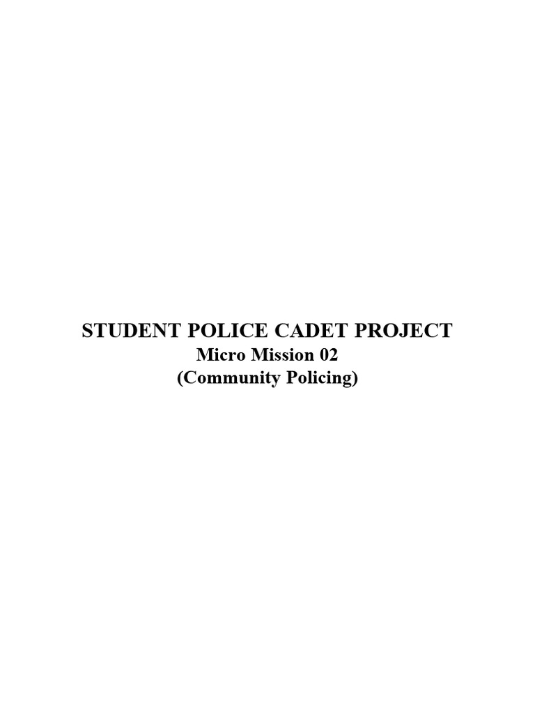 Student Police Cadet Program Overview | PDF | Inspector | Police