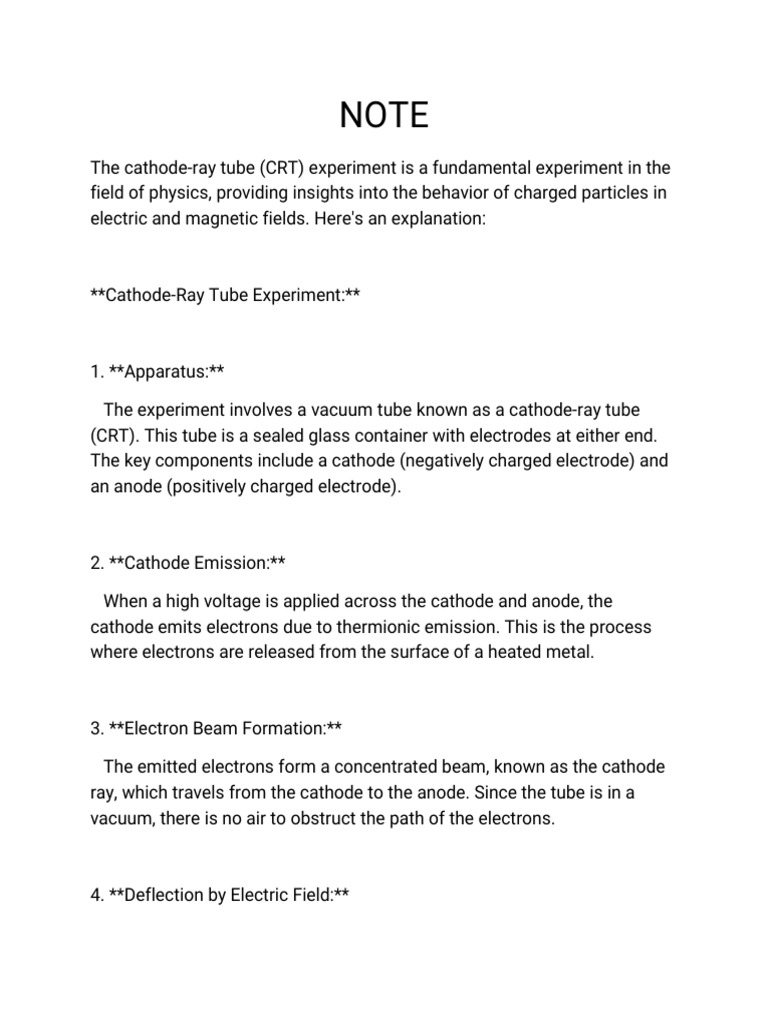 Cathode Ray Tube Experiment | PDF