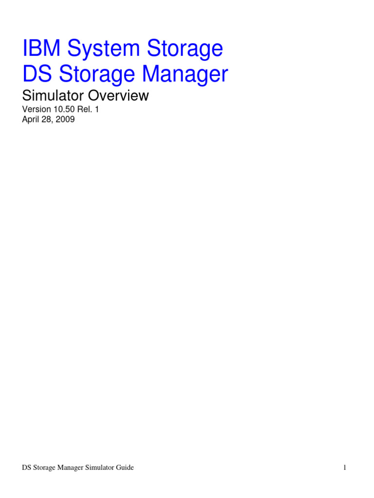 IBM System Storage DS Storage Manager: Simulator Overview | PDF