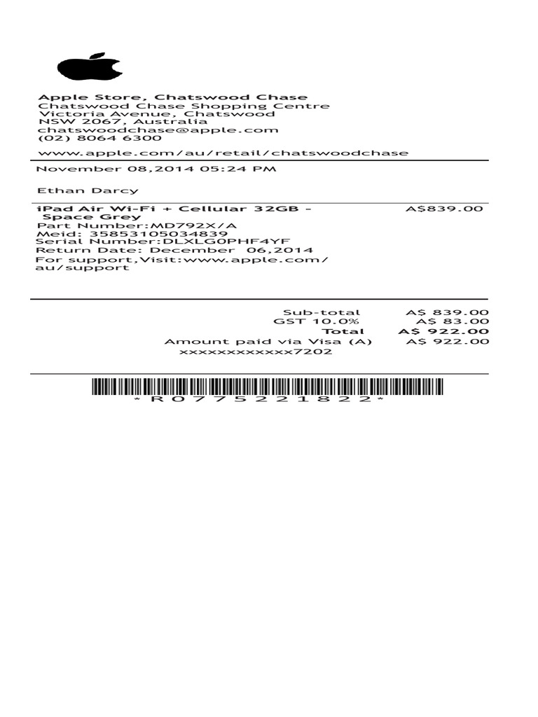 Apple Store Australia PDF