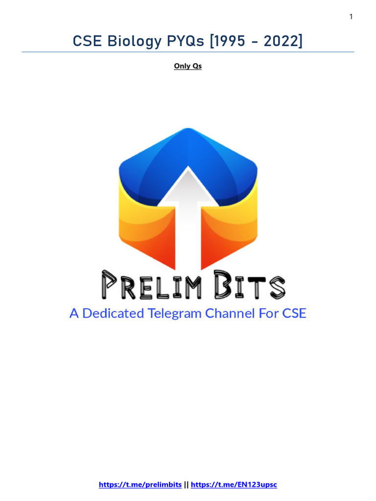 CSE Biology PYQs (1995 - 2022) (Q) | PDF
