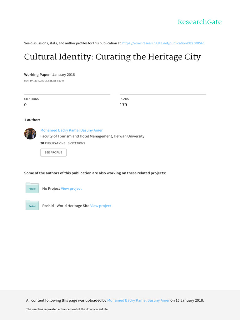 Cultural Identity Curating The Heritage City | PDF | Cultural Heritage ...