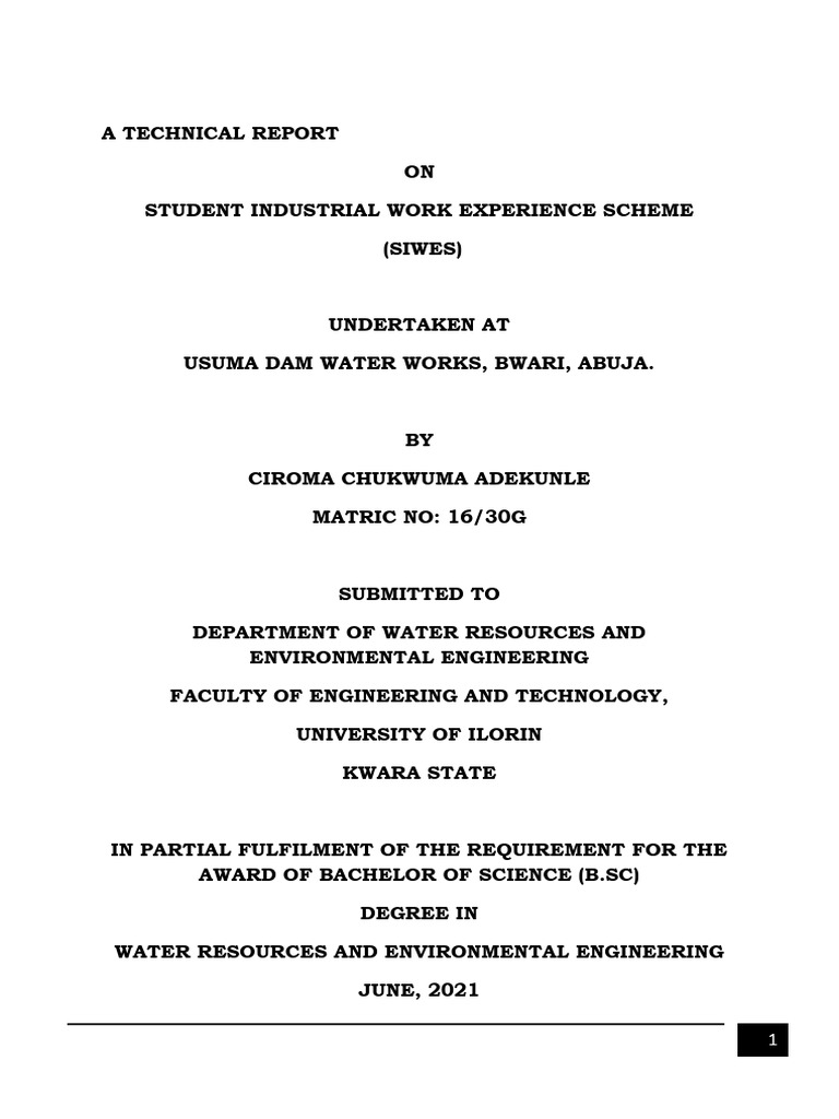 Siwes Report WND | PDF