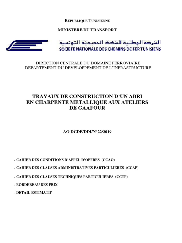 Construction d'un abri métallique à Gaafour | PDF | Cautionnement