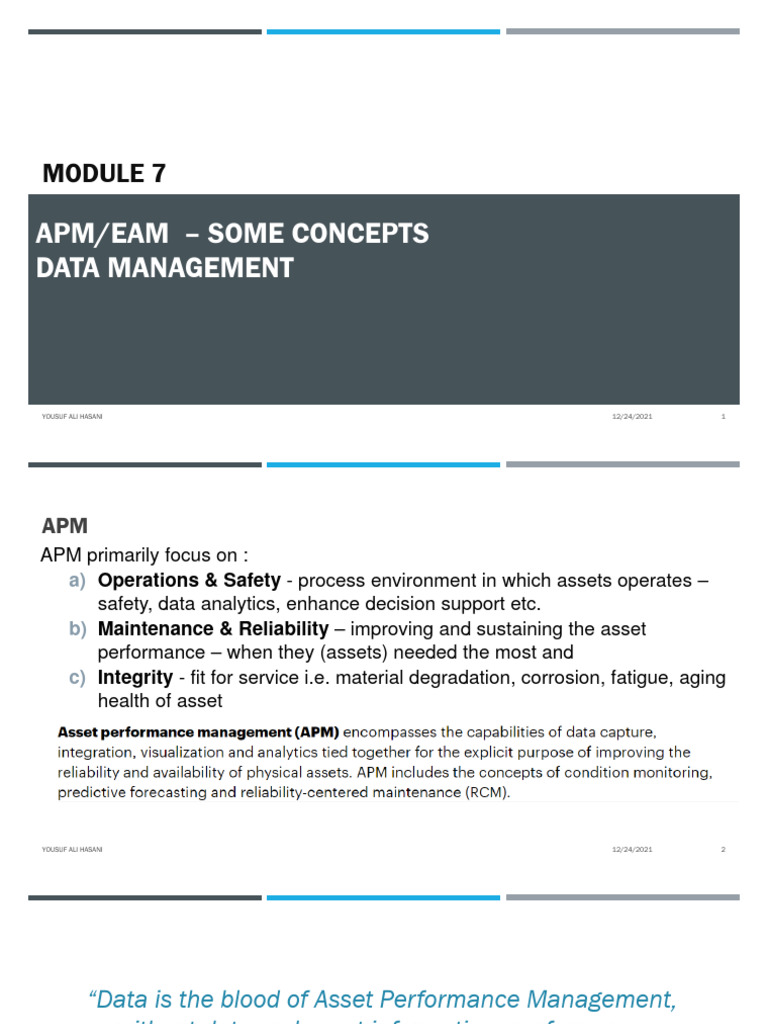 Asset Data In The Apm Implementation Pdf Reliability Engineering Asset Management