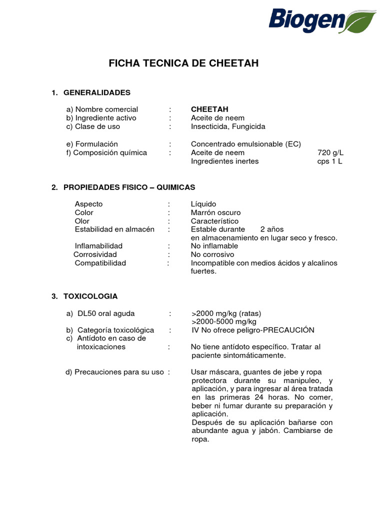 FICHA-TECNICA-CHEETAH | PDF