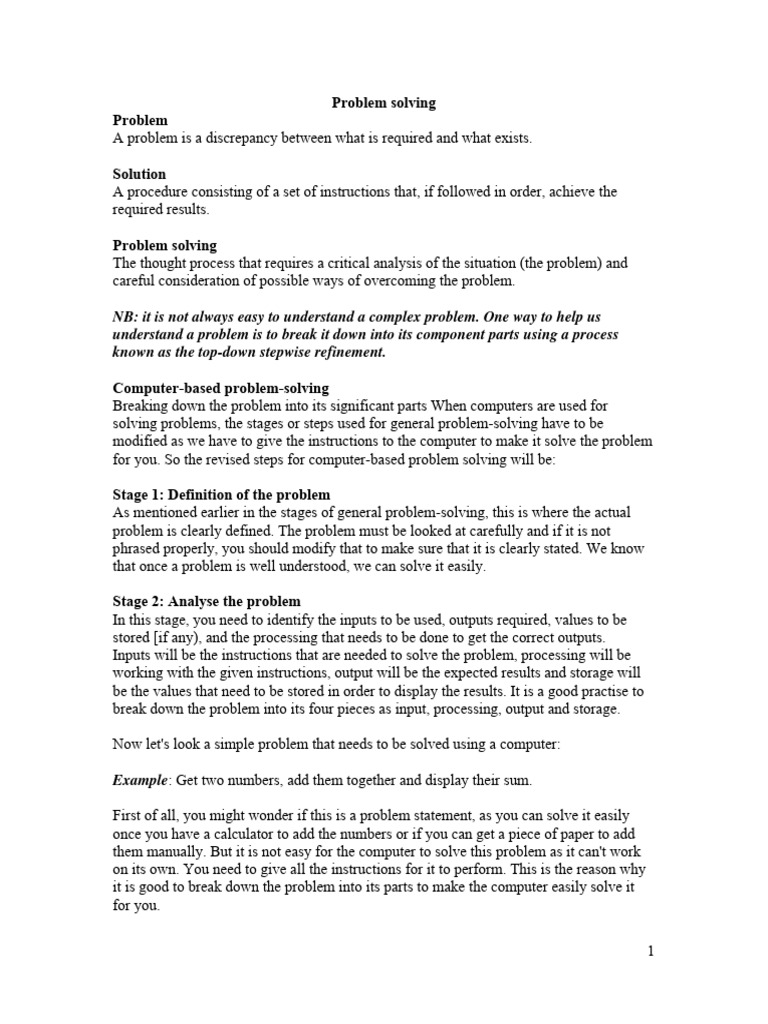Problem Solving & Algorithm Notes | PDF | Algorithms | Control Flow Problem Solving & Algorithm Notes | PDF | Algorithms | Control Flow