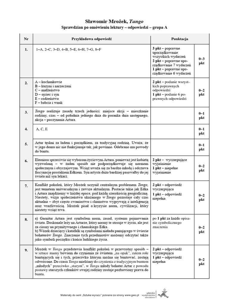 Tango Model-Odpowiedzi A | PDF