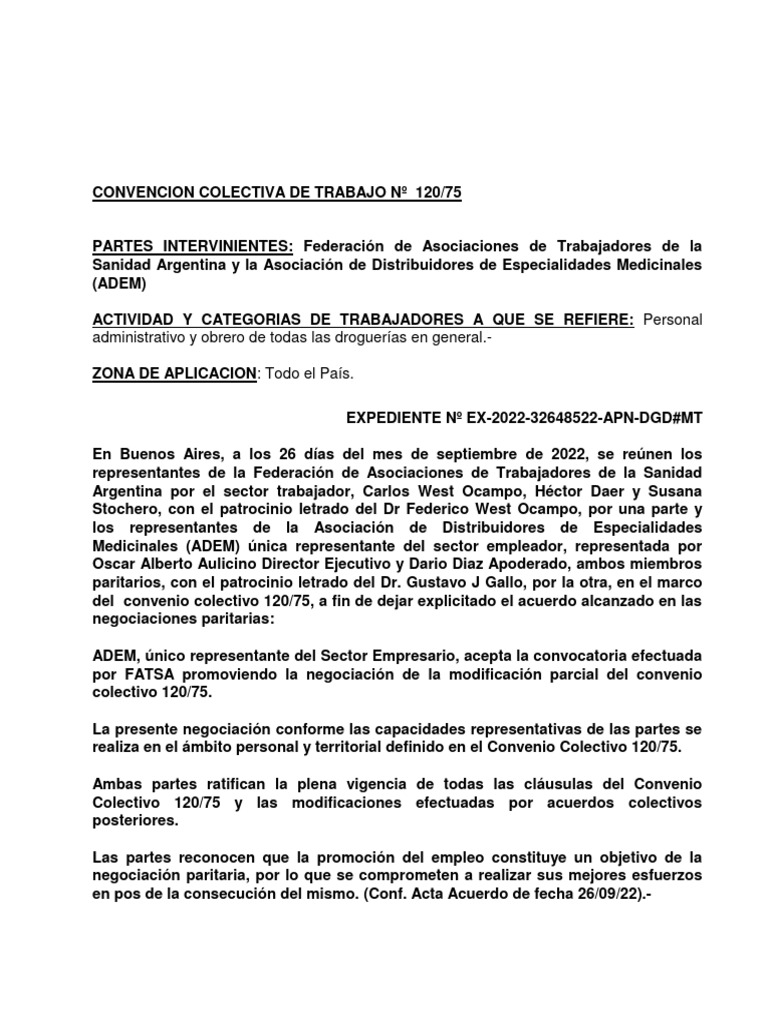 cct120 Textocompleto 2022 | PDF | Salario | Sindicato