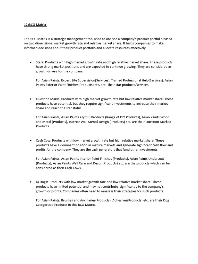 12 and 13 - Asian Paint - Assignment | PDF