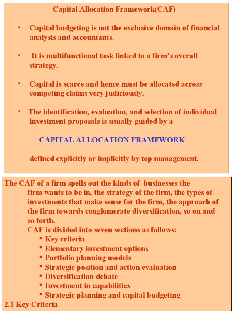 P. A. Capital Allocation Framework | Diversification (Finance ...