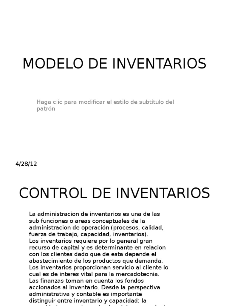 Modelo de Inventarios | PDF