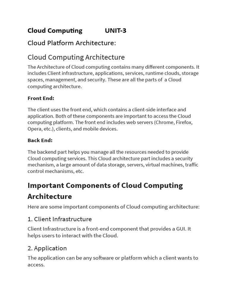 Cloud - Computing UNIT-3 Material . | PDF | Cloud Computing | Software As A Service
