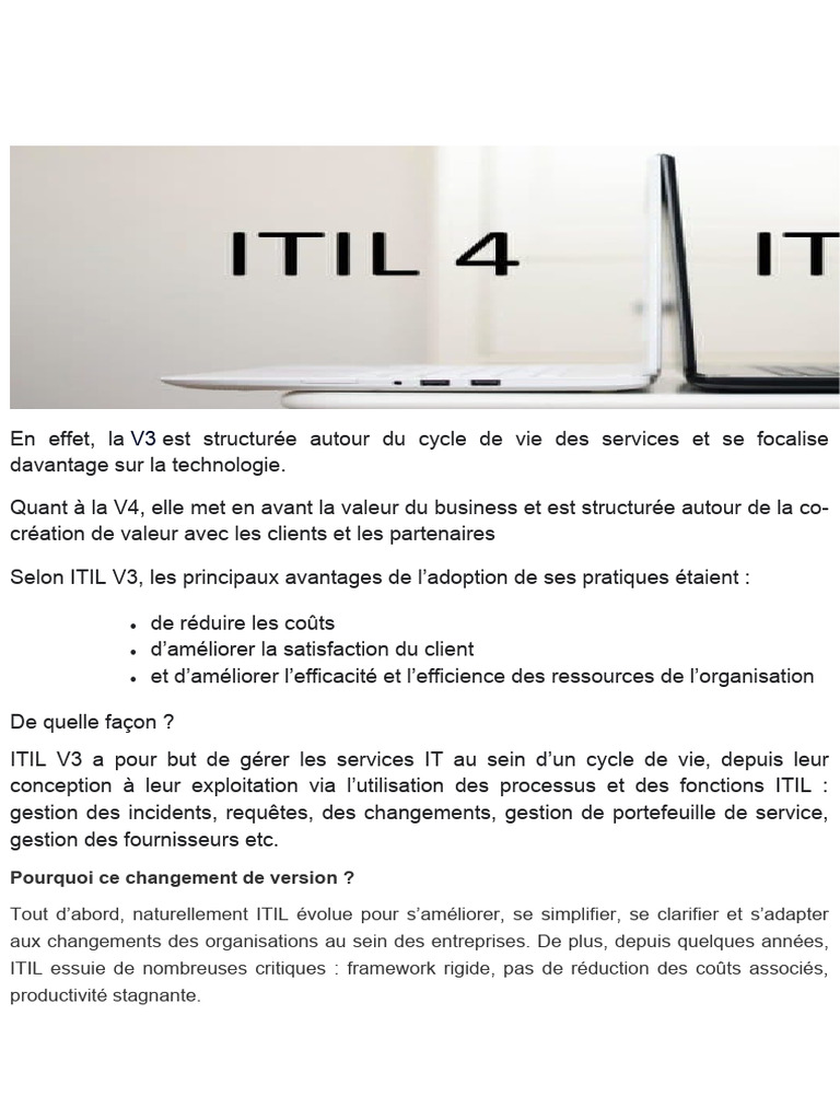 Itil V3 VS Itil V4 | PDF