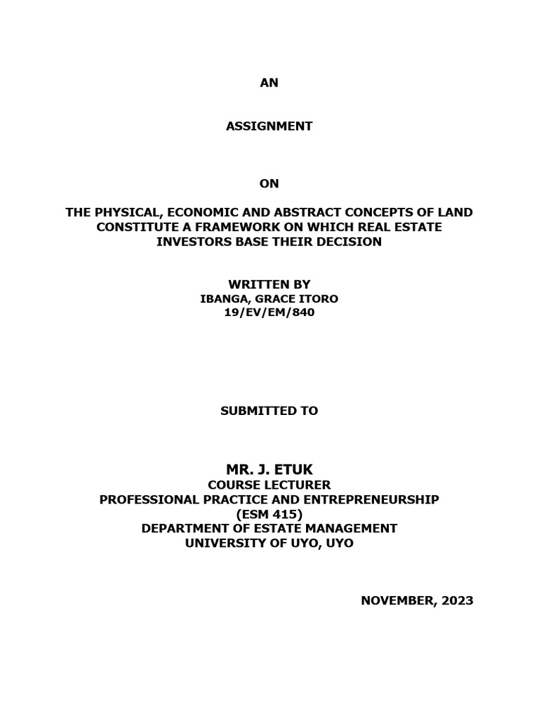 Concept of Land | PDF