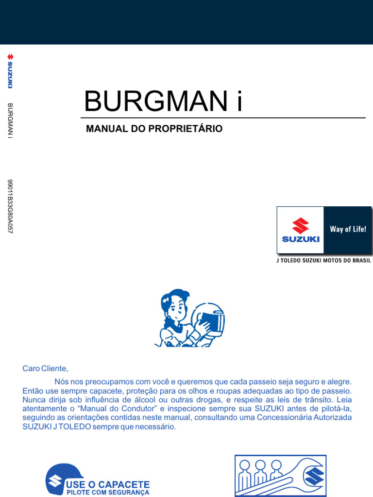 MANUAL DO PROPRIETARIO SUZUKI BurgmanI | PDF
