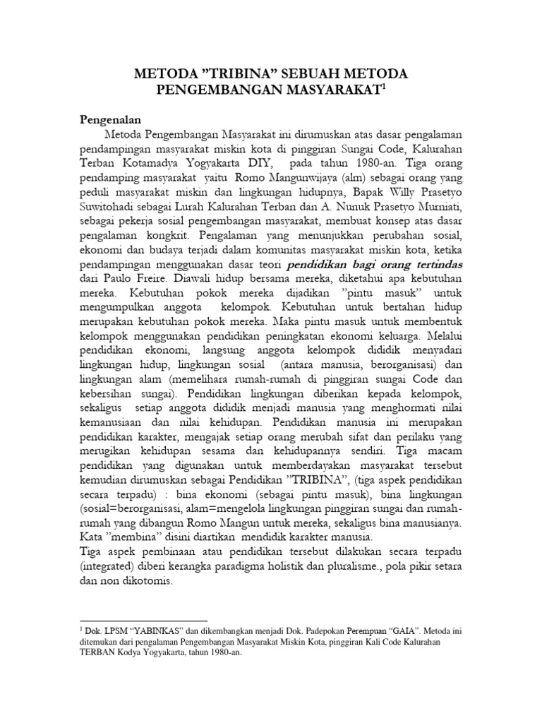 Metoda Tribina dalam Pemberdayaan Masyarakat | PDF | Karier ...