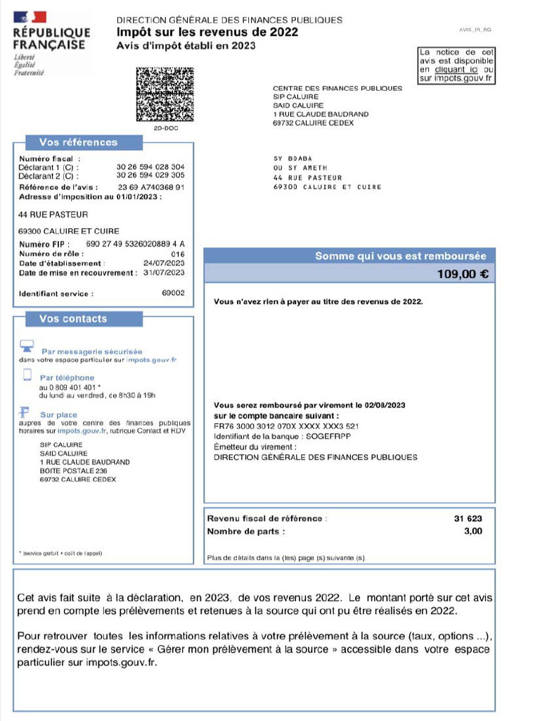 Avis D'imposition | PDF