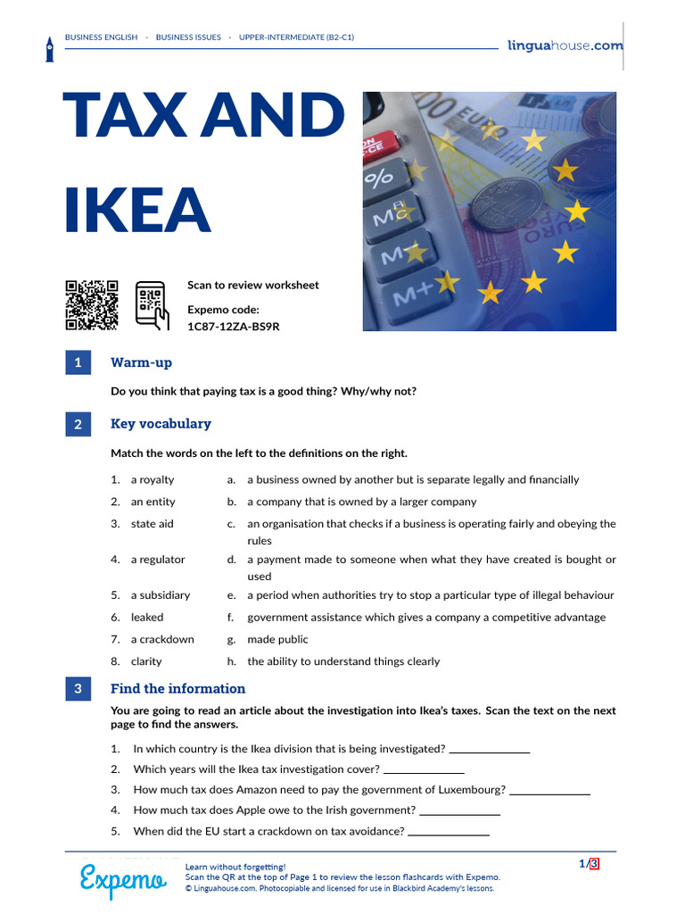 Tax and Ikea British English Student | PDF
