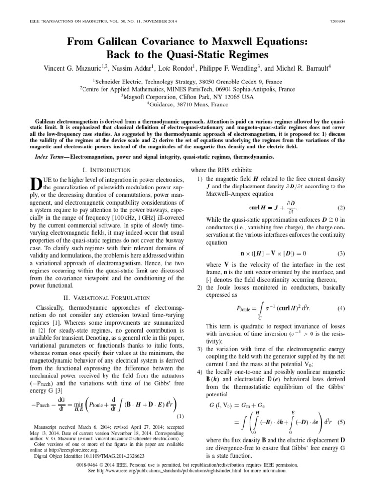 From Galilean Covariance To Maxwell Equa | PDF From Galilean Covariance To Maxwell Equa | PDF