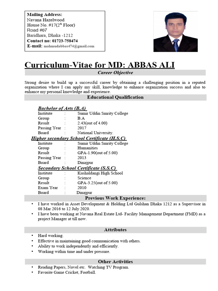 CV Abbas | PDF
