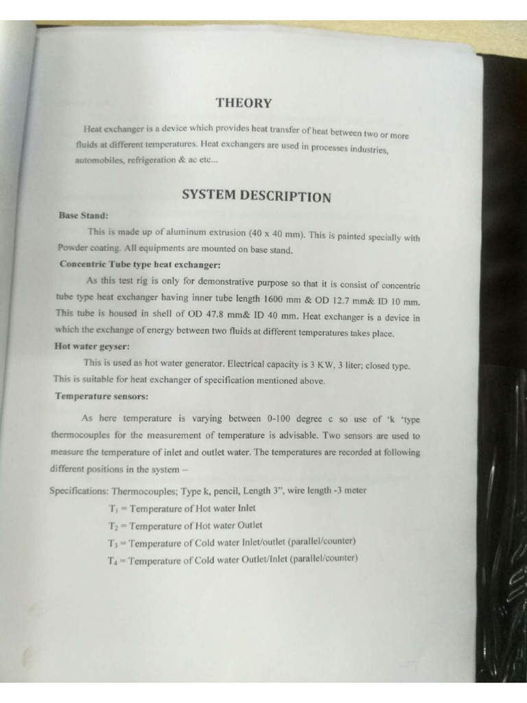 Exp1 Heat Exchanger Write Up | PDF