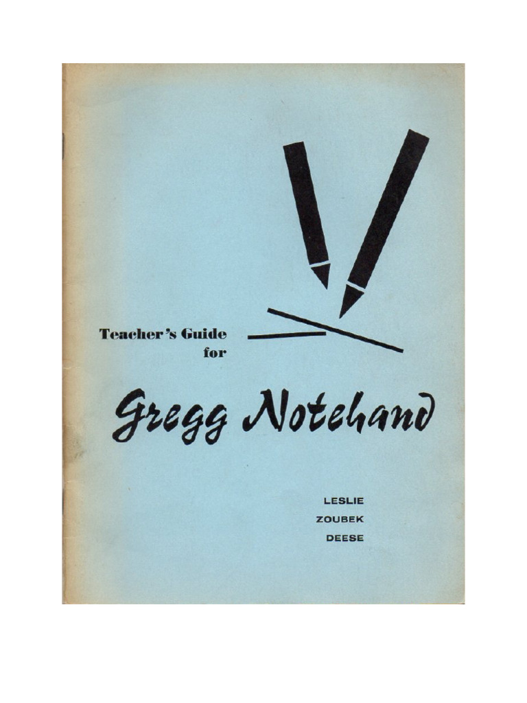 Teacher's Guide For Gregg Notehand | PDF