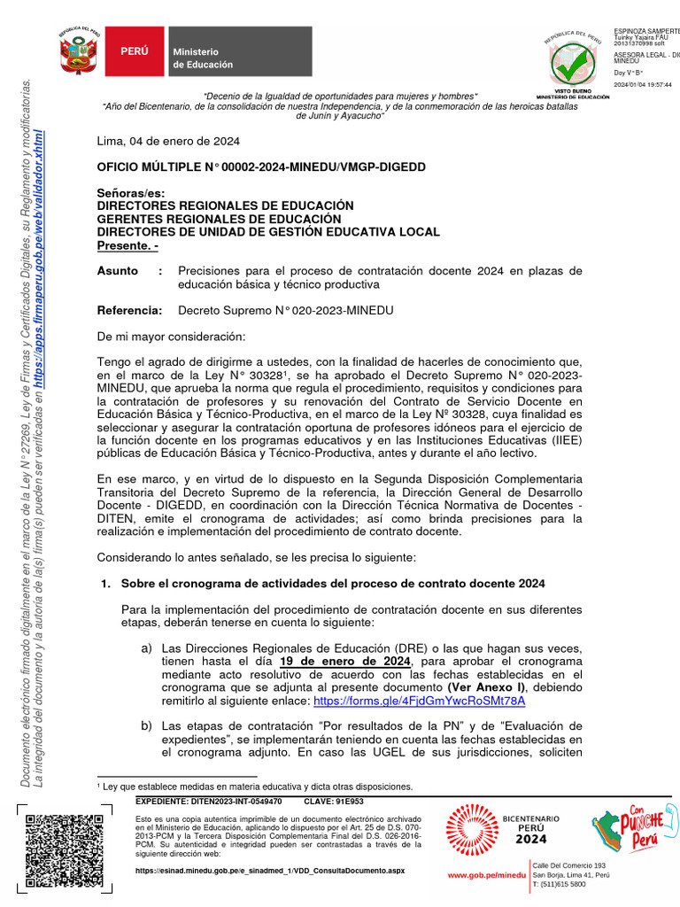 3 Oficio Multiple 00002 2024 Minedu Vmgp Digedd | PDF 3 Oficio Multiple 00002 2024 Minedu Vmgp Digedd | PDF