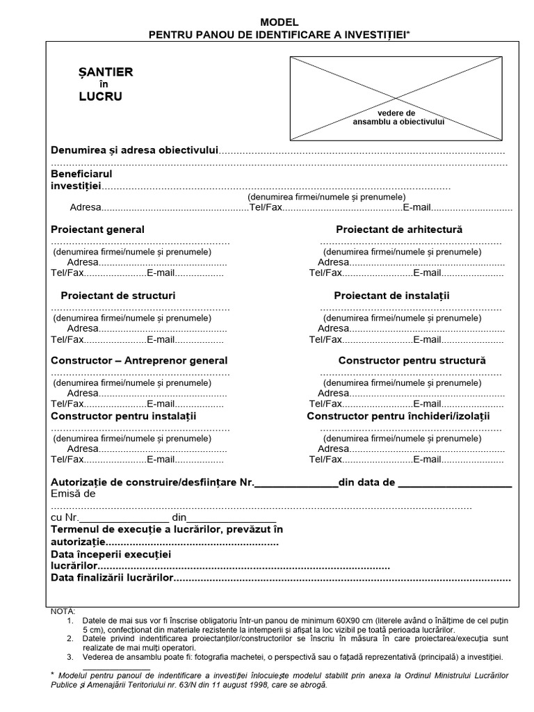 Model Panou Santier | PDF