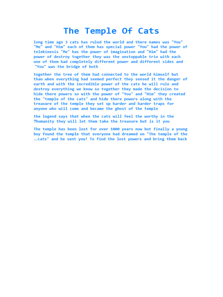 The Temple of Cats | PDF