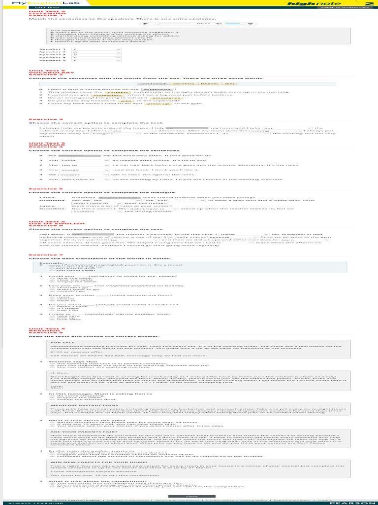 Unit Test 5B - Mode - Preview - Tests - Unit Tests - High Note 2 (PL ...