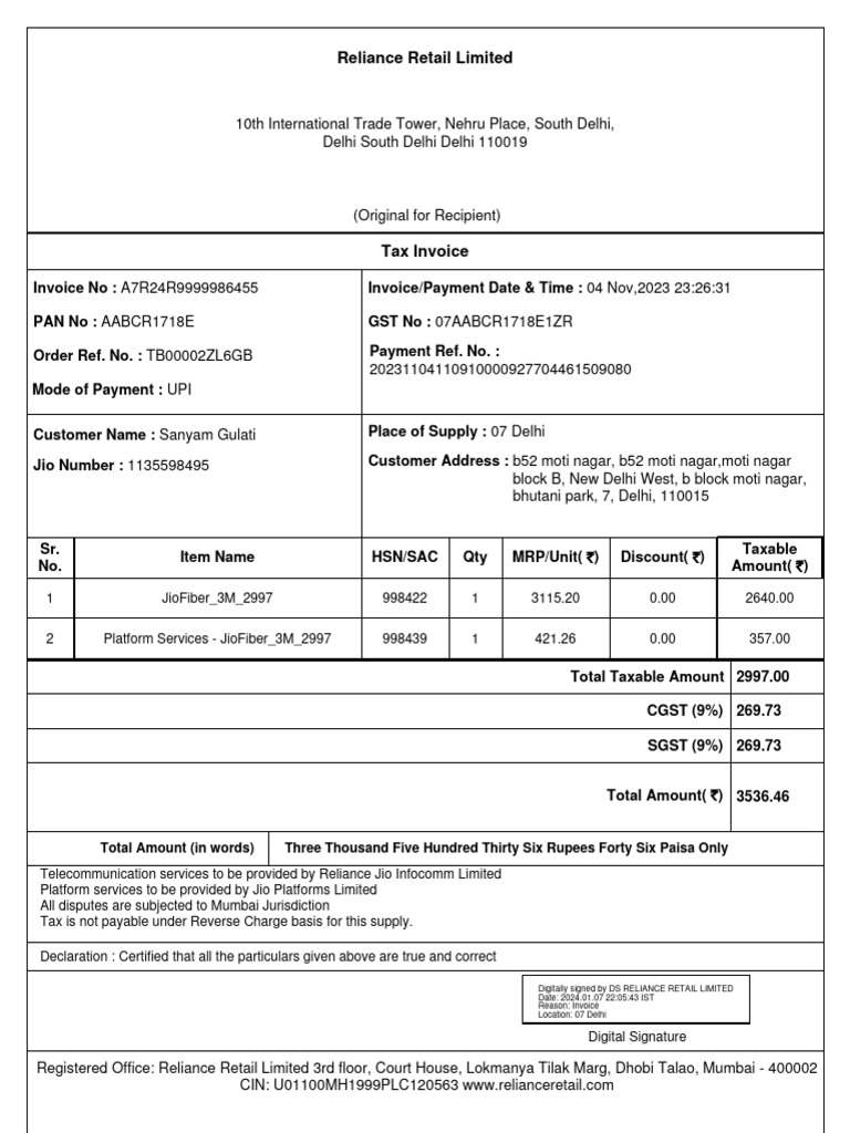 My Invoice 20240107220543 299954510083 | PDF