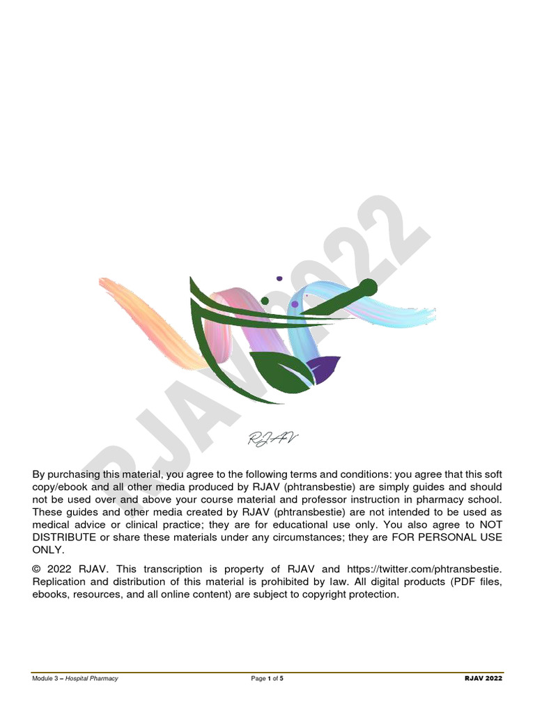 3.3 Hospital Pharmacy | PDF