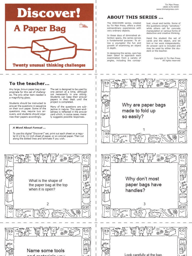 TIN MAN PRESS - Card Set - Discover A Paper Bag | PDF