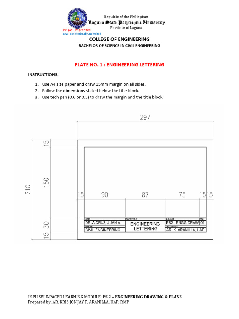 Plate - 01 Engineering Lettering Letters | PDF