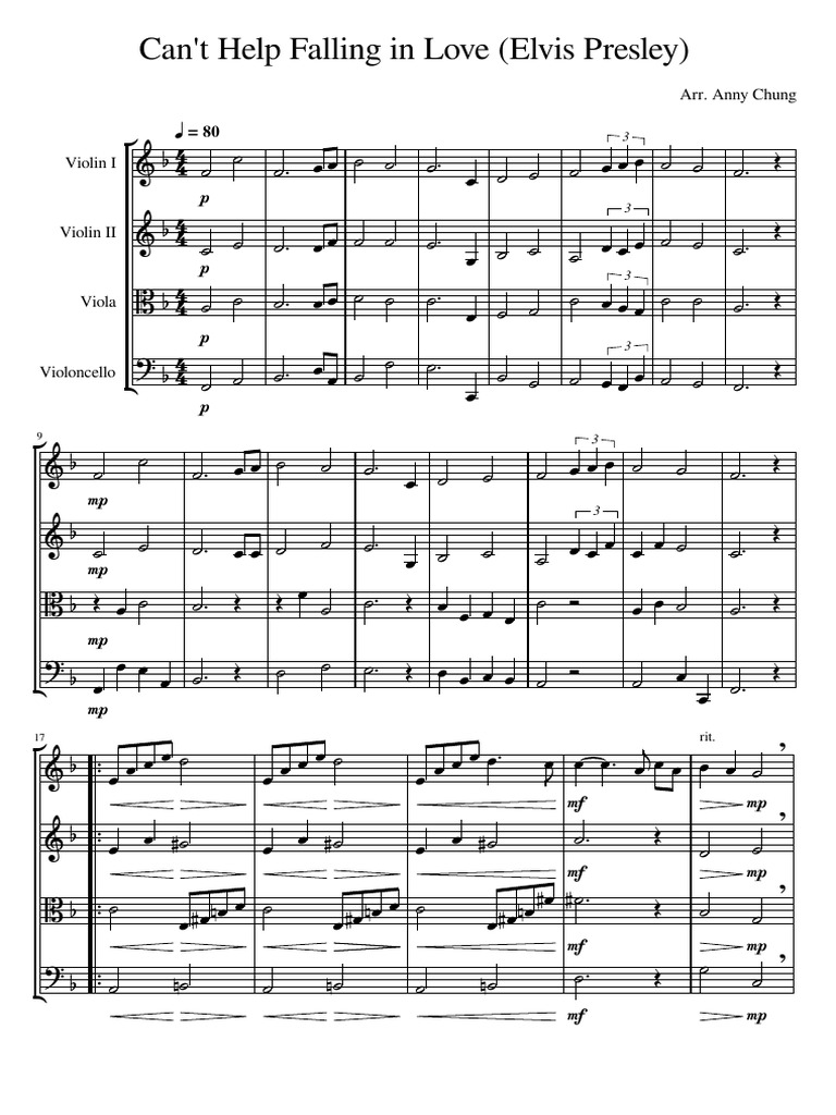 Cant_Help_Falling_in_Love_Elvis_Presley-Partitura_y_Partes | PDF