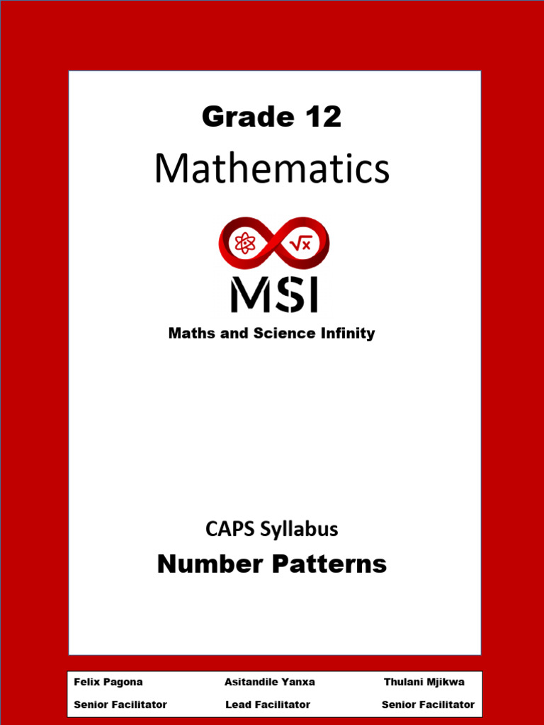 Number Patterns Revision Booklet | PDF | Numbers | Sequence
