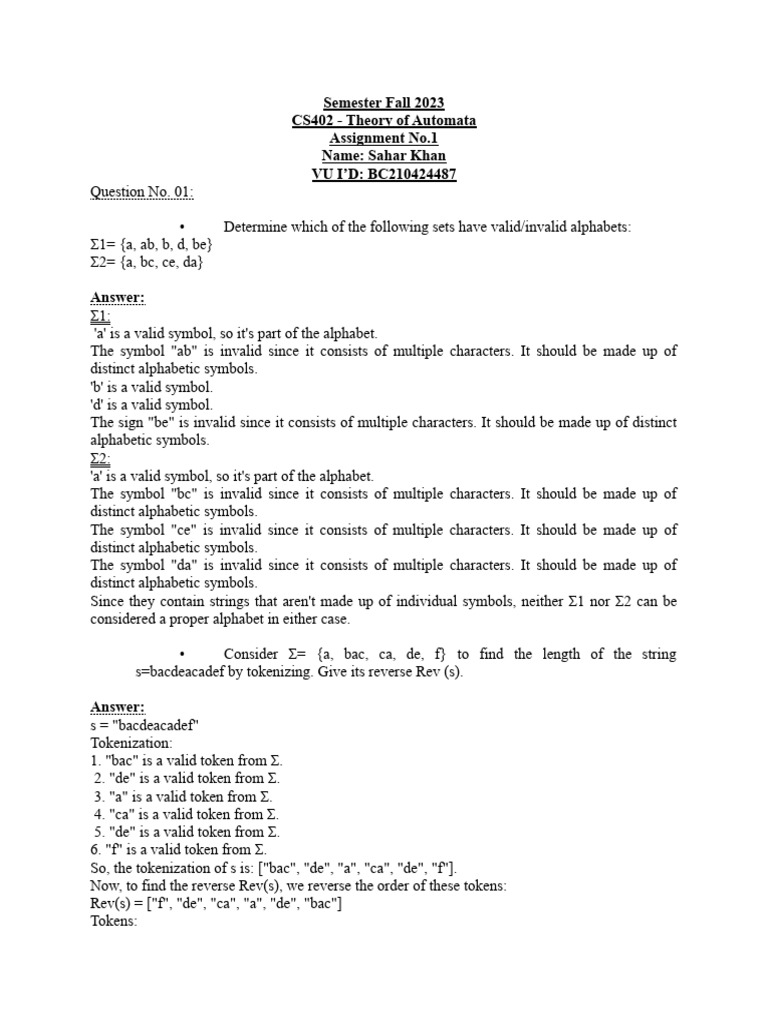 CS402 Assignment No.1 | PDF
