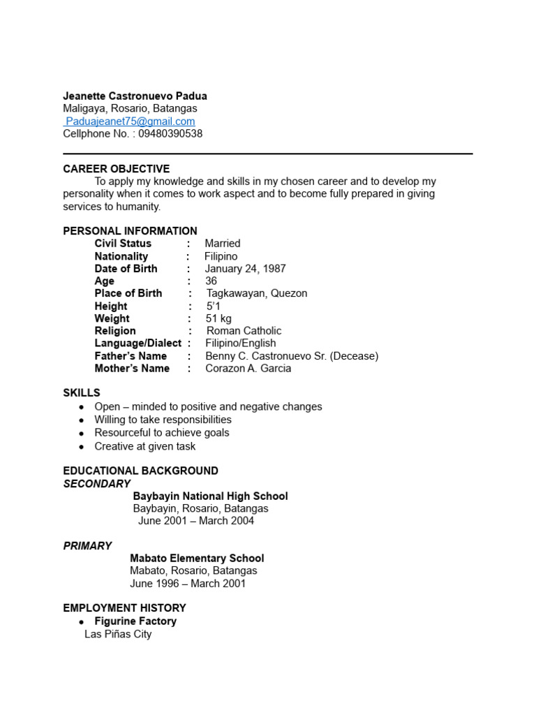 Jeanette Resume | PDF | Social Science | Self-Improvement