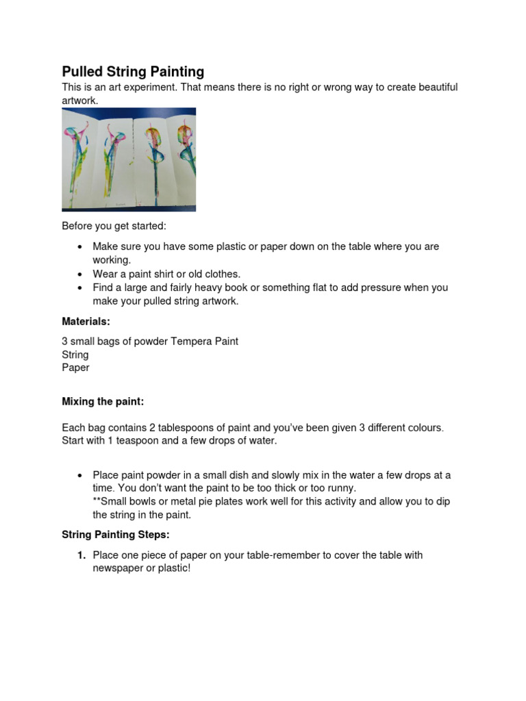 Pulled String Painting Instruction | PDF