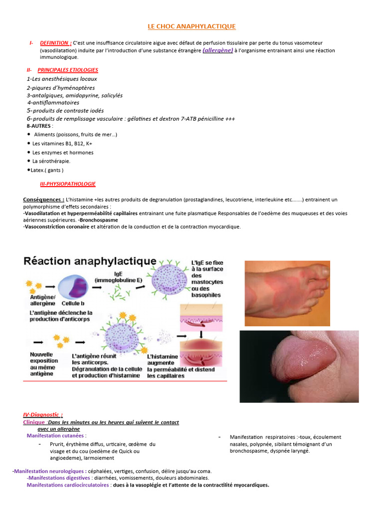 LE CHOC ANAPHYLACTIQUE.docx MMEP | PDF