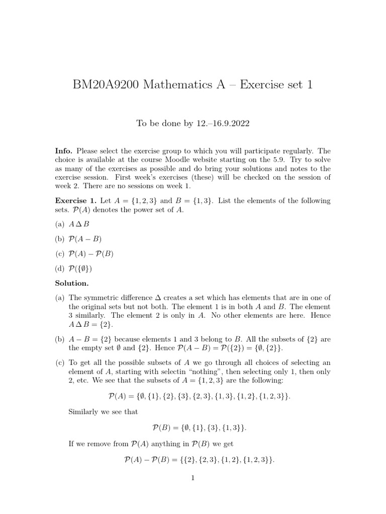 01 Exercise Solutions | PDF