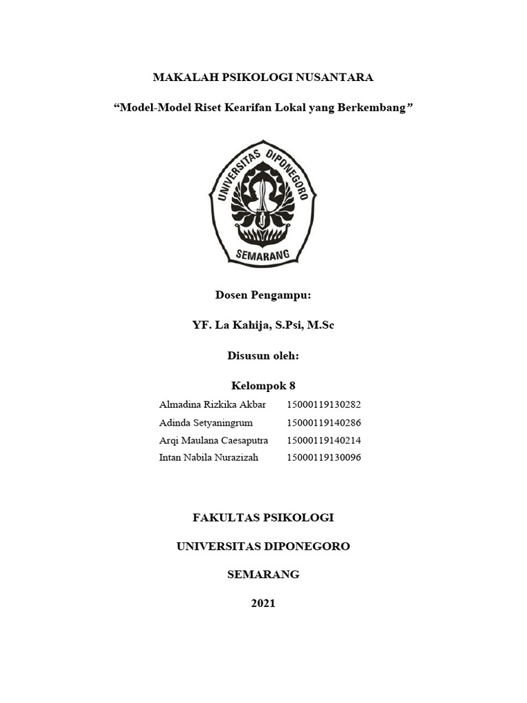 Model-Model Riset Kearifan Lokal Yang Berkembang | PDF | Sains & Matematika