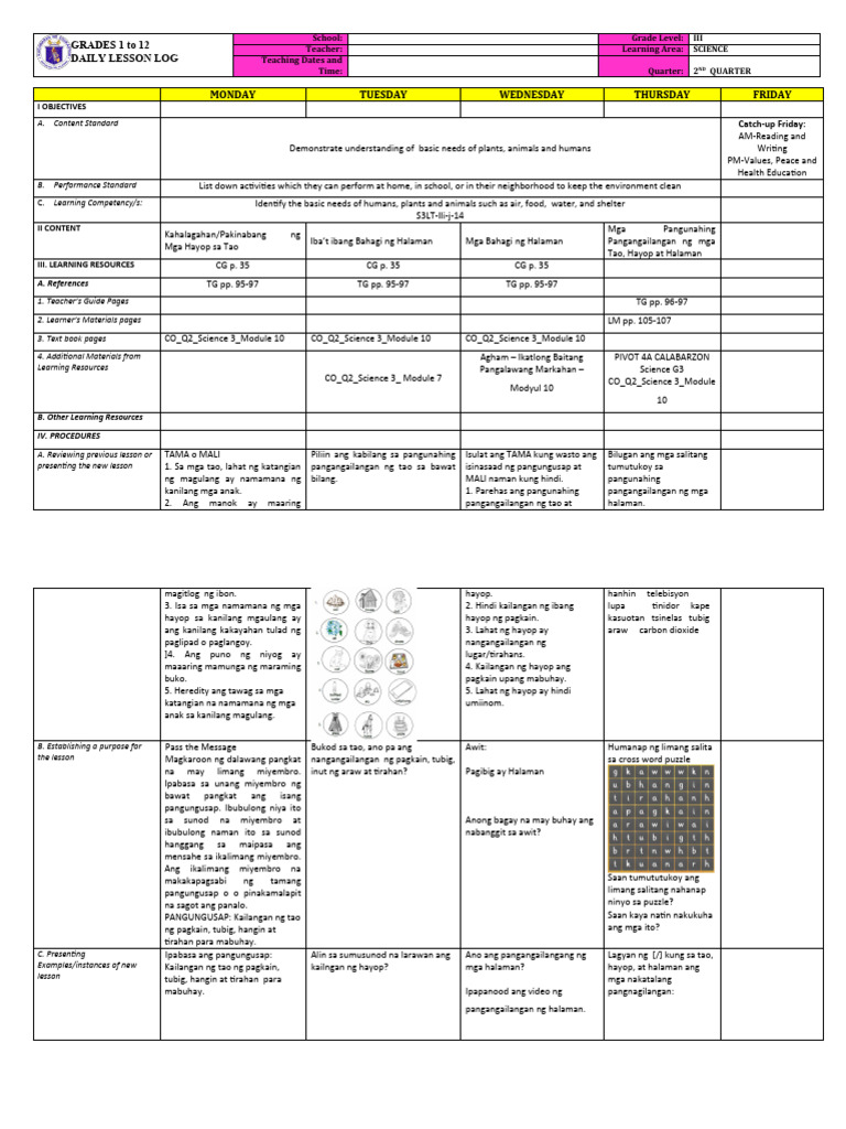DLL Science-3 Q2 W8-2024 | PDF
