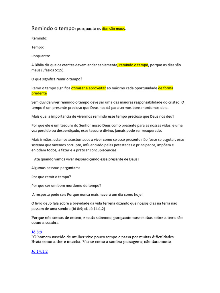 Remindo o Tempo | PDF