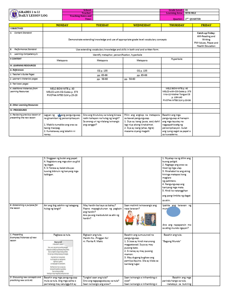 DLL MTB-3 Q2 W8-2024 | PDF