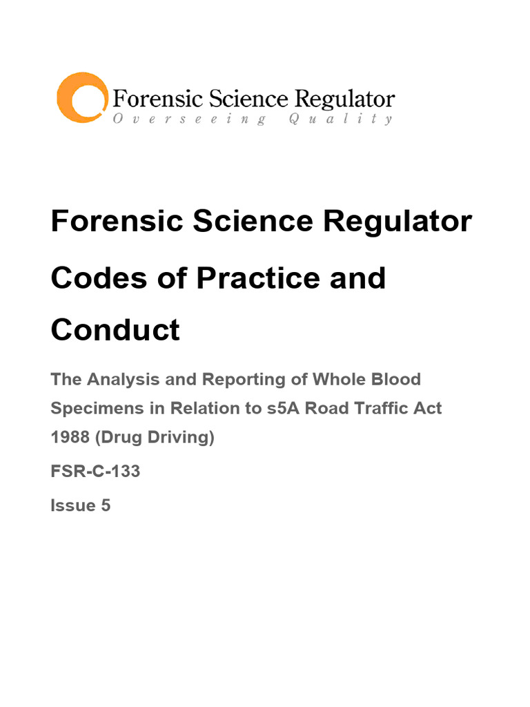 The Analysis and Reporting of Forensic Specimens For S5a | PDF