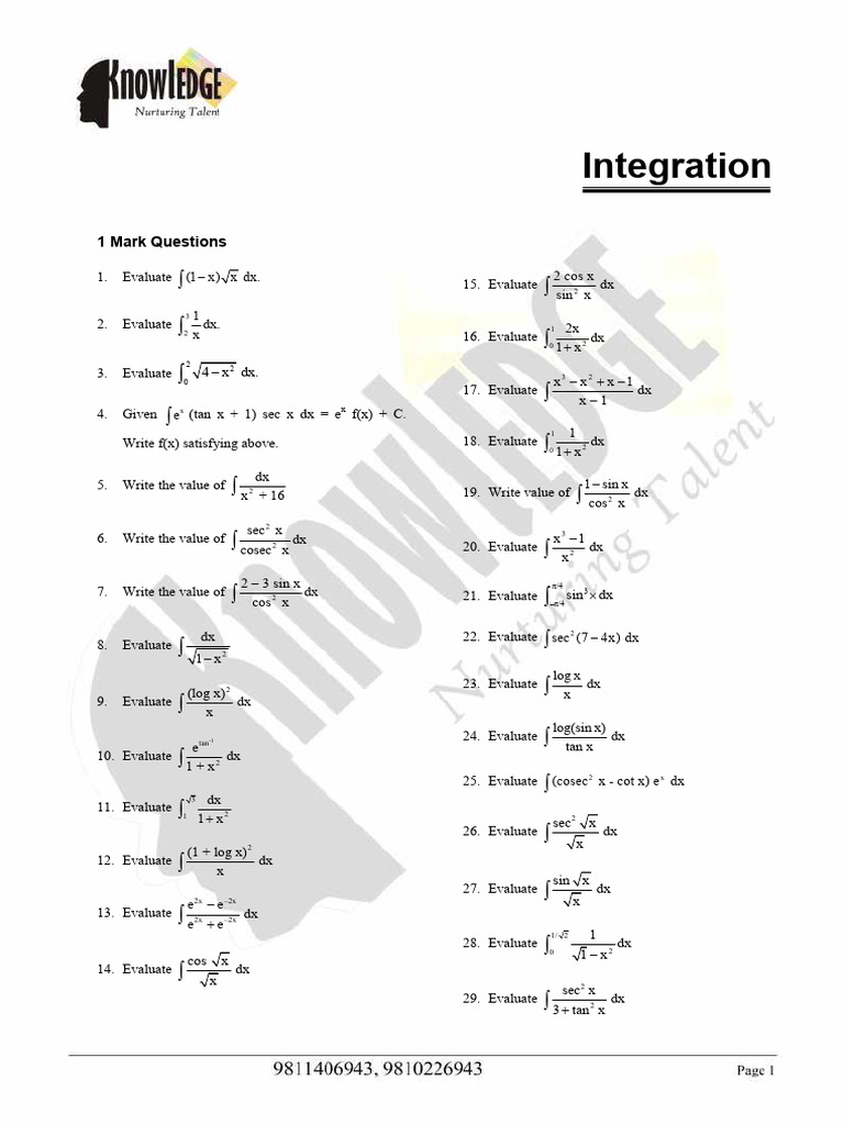 INTEGRATION Final | PDF | Trigonometric Functions | Complex Analysis